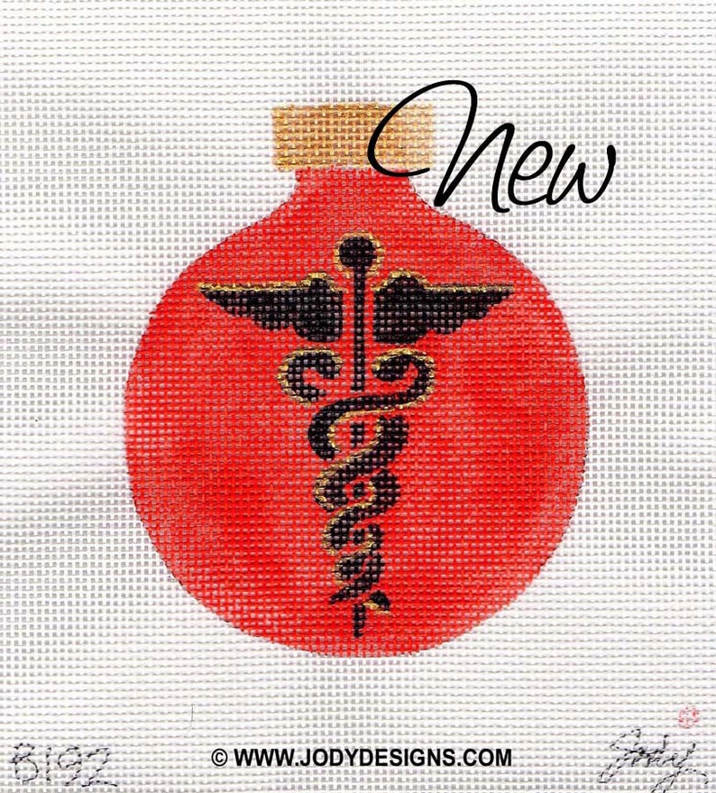 Medical Caduceus Hand Painted Needlepoint Ornament Canvas - Etsy