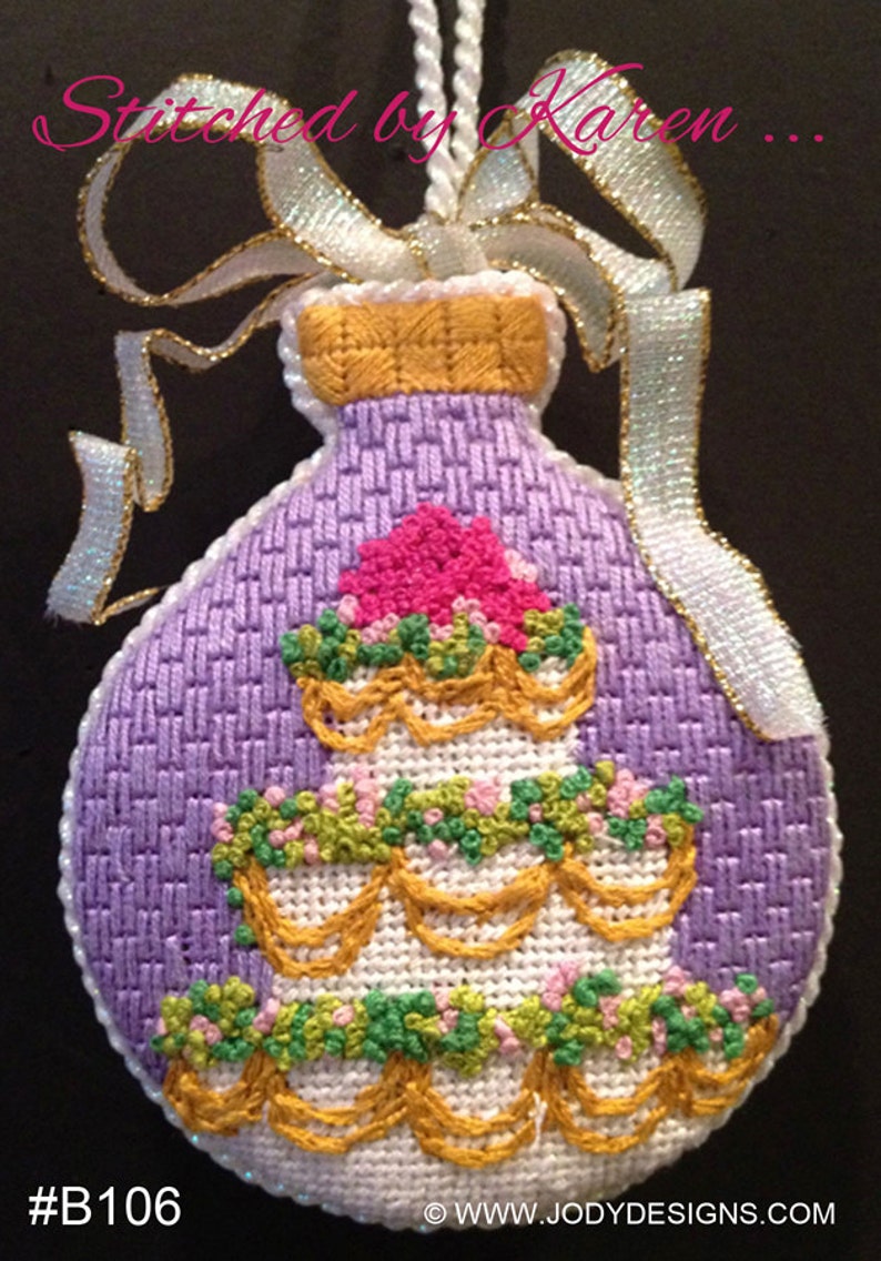 Wedding Cake Hand Painted Needlepoint Ornament painted in | Etsy