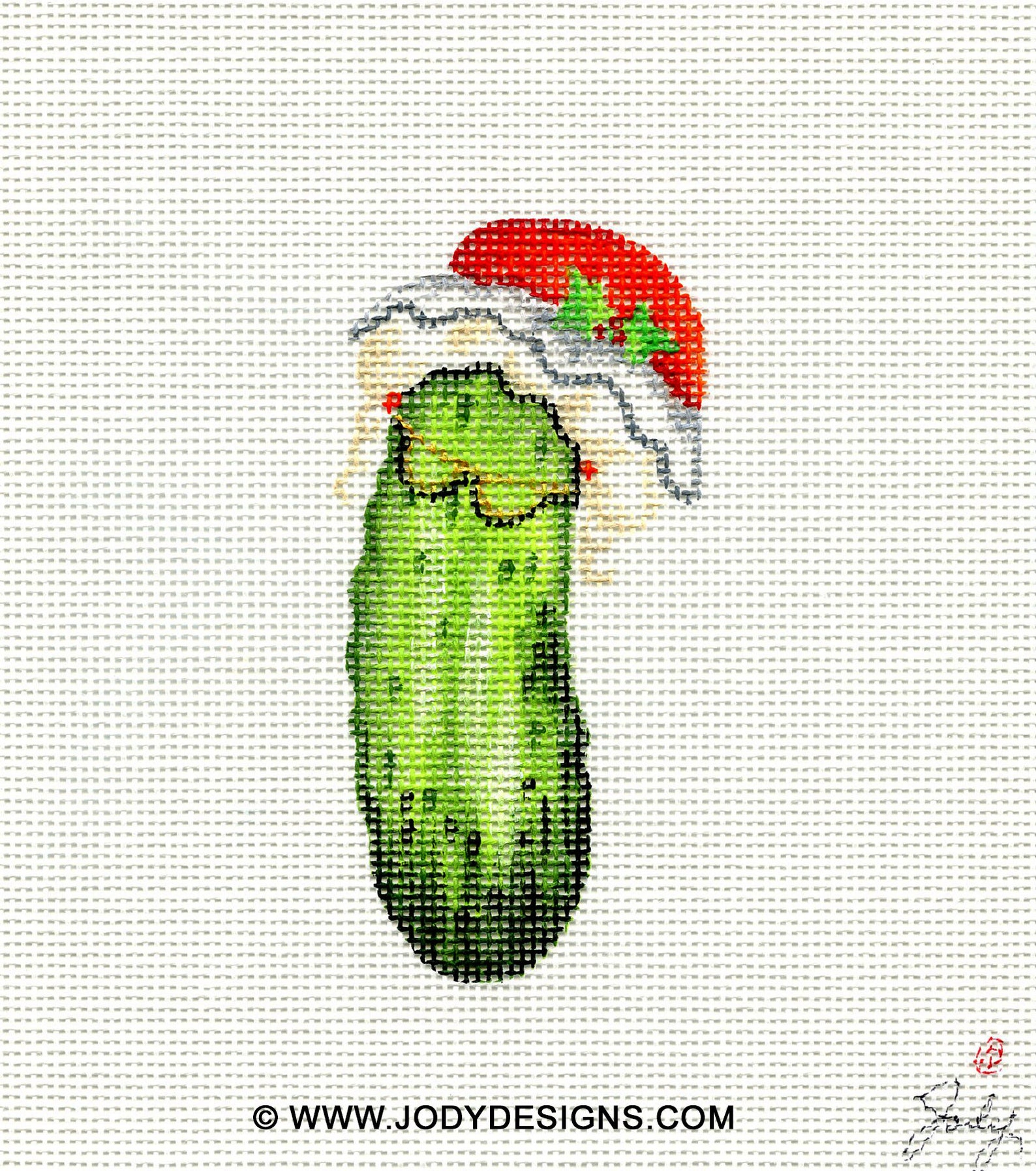 Mrs. Santa Claus Pickle Christmas Hand Painted Needlepoint Ornament ...