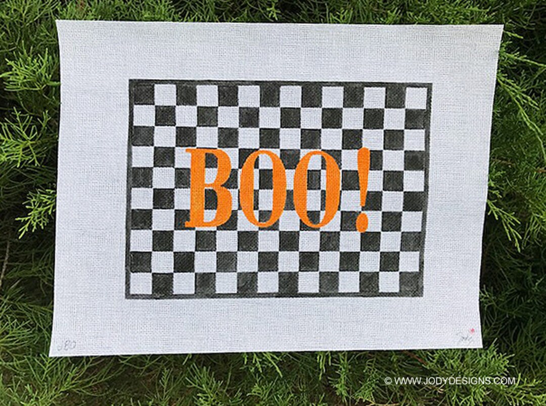 Halloween Boo Checked Needlepoint Canvas - Jody Designs J80 - Etsy