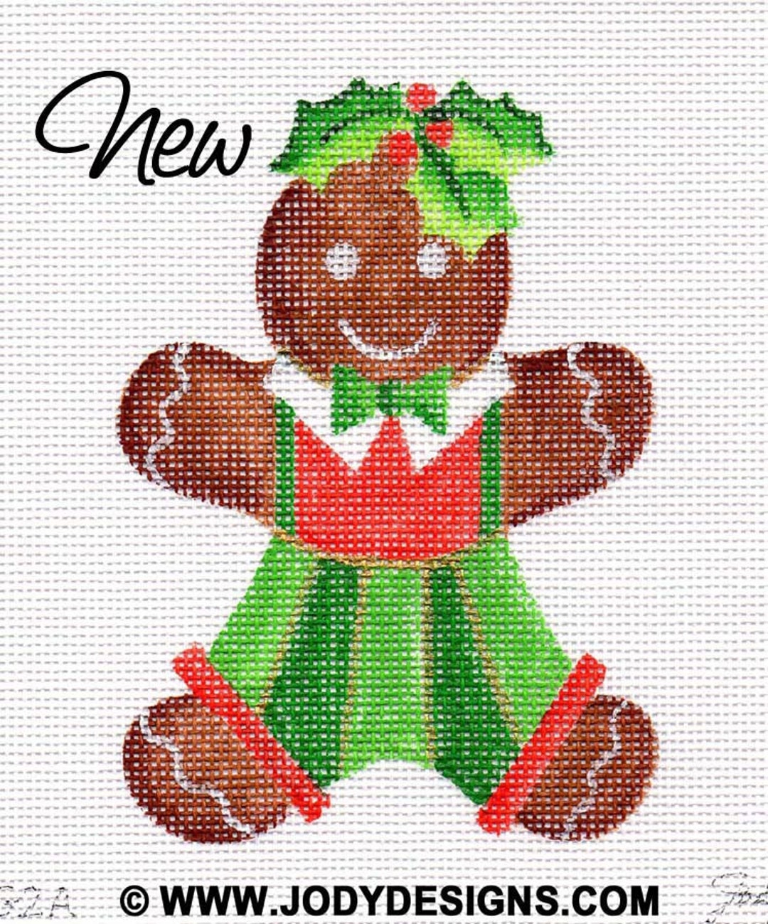 Gingerbread Christmas Boy Needlepoint Ornament G2A Jody Designs - Etsy