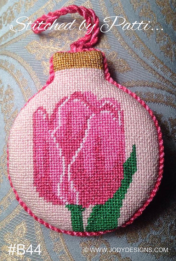 Pink Tulip Needlepoint Ornament Jody Designs B44 | Etsy