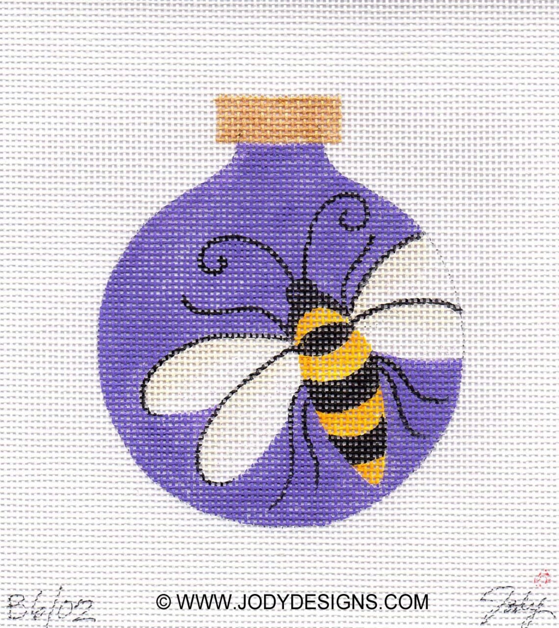 Bumble Bee Needlepoint Ornament Jody Designs B6-02 Purple | Etsy