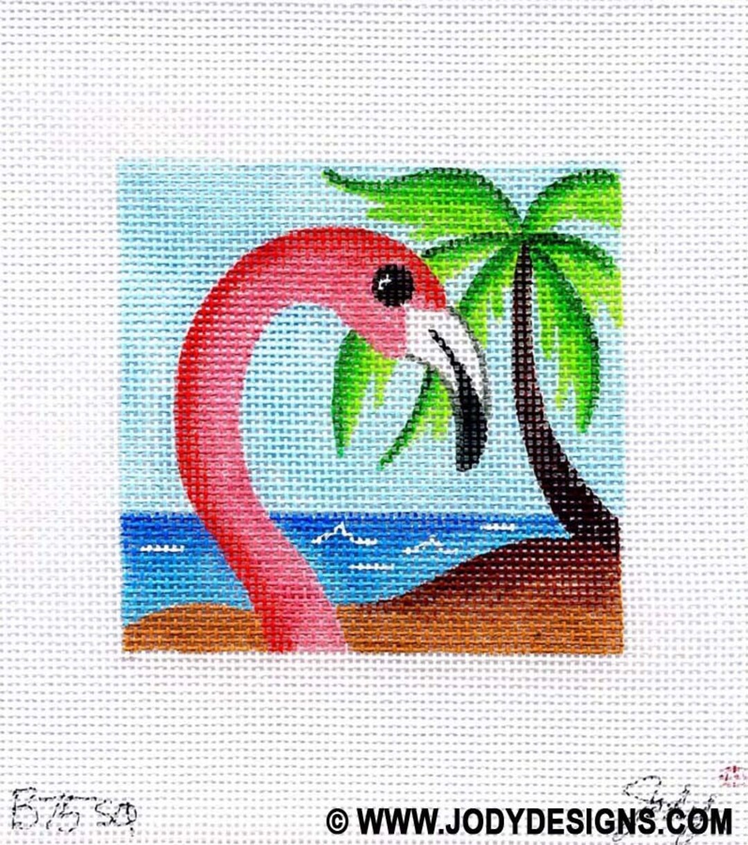 Flamingo Small Square Needlepoint 4x4 - Jody Designs B75 - Etsy