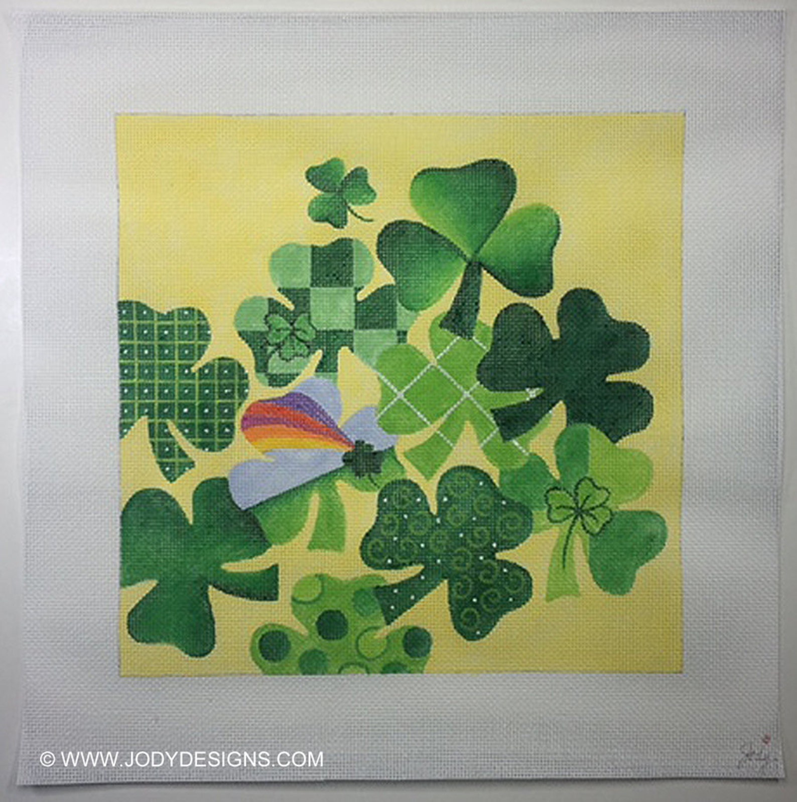 Shamrocks Needlepoint Square 12 X 12 Jody Designs - Etsy