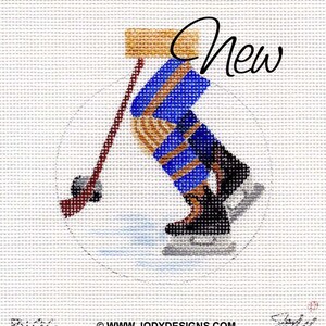 Hockey Skater Hand Painted Needlepoint Canvas Ornament - Jody Designs ...