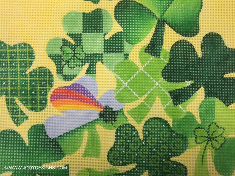 Shamrocks Needlepoint Square 12 X 12 Jody Designs - Etsy