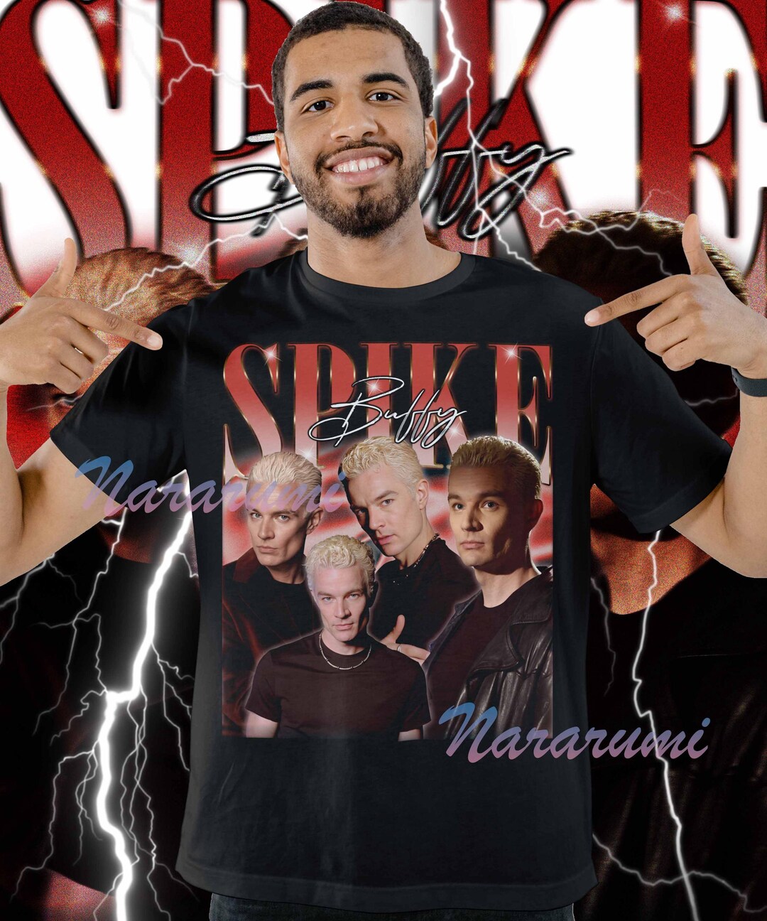 Vintage Wash William "spike" Pratt T-shirt, Buffy Spike Sweatshirts 90s ...