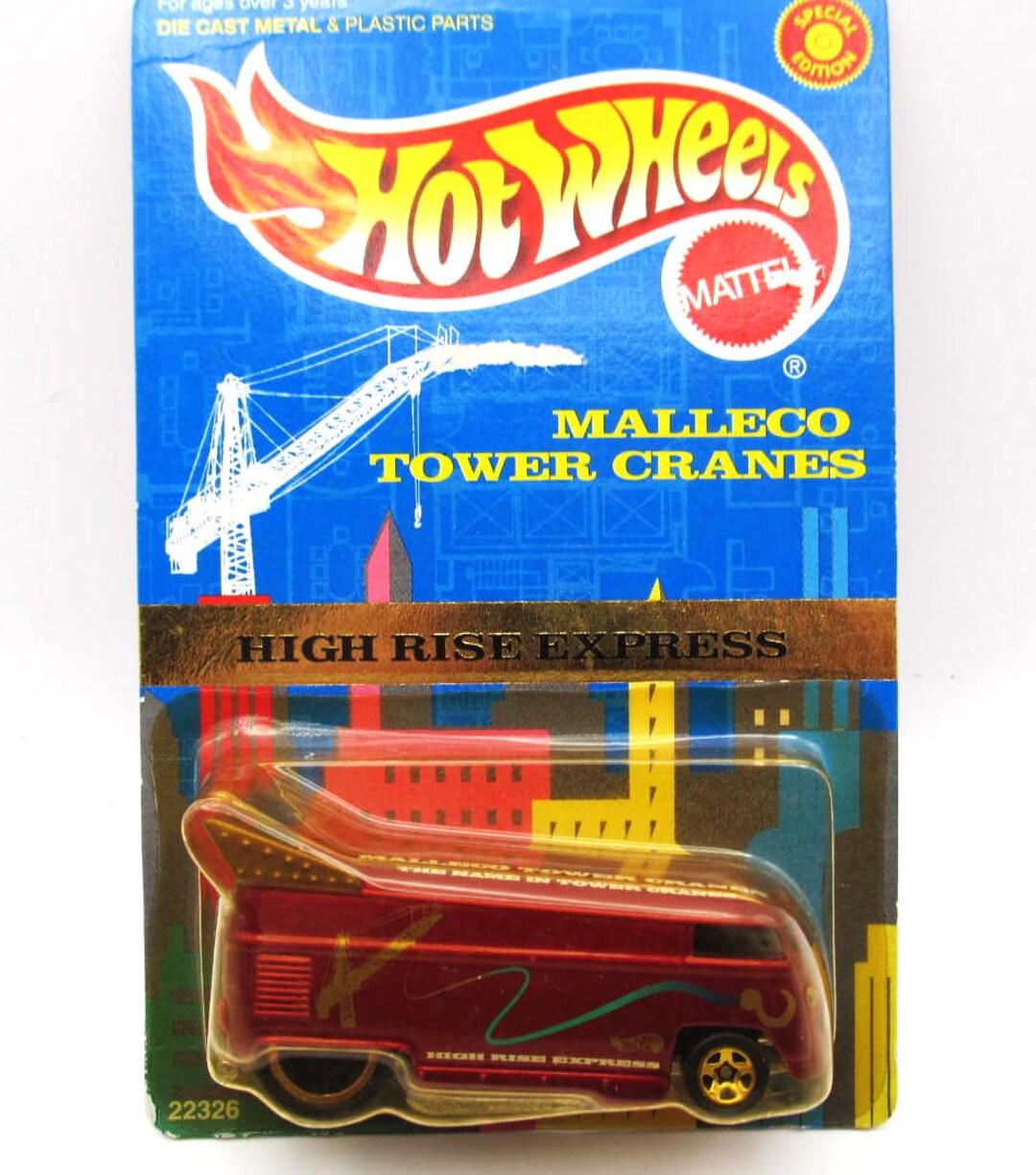 Hot Wheels VW Bus MALLECO Tower Cranes 1995 Promotional Special Edition ...