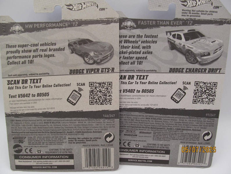 Hot Wheels 2012 Dodge Viper GTS-R & Charger Drift Set - Etsy