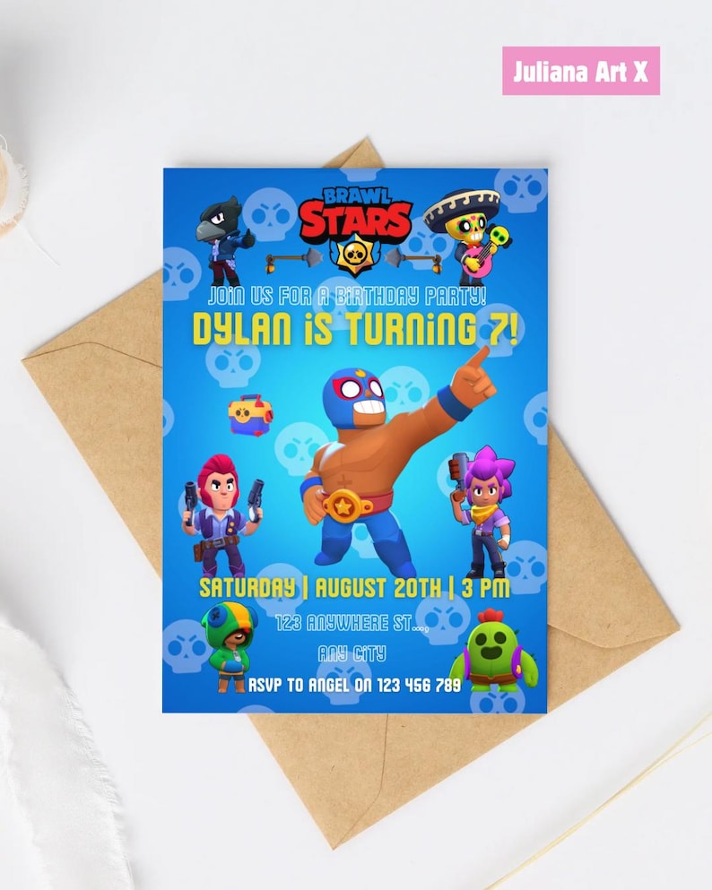 Brawl Stars Birthday Invitation | Editable Party Invite | Digital ...