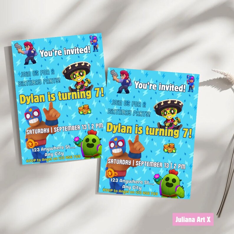 Brawl Stars Birthday Invitation | Editable Party Invite | Digital ...