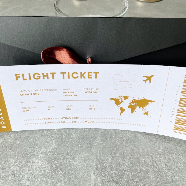Custom Flight Ticket, Surprise Gift Voucher, Travel Keepsake - Etsy UK