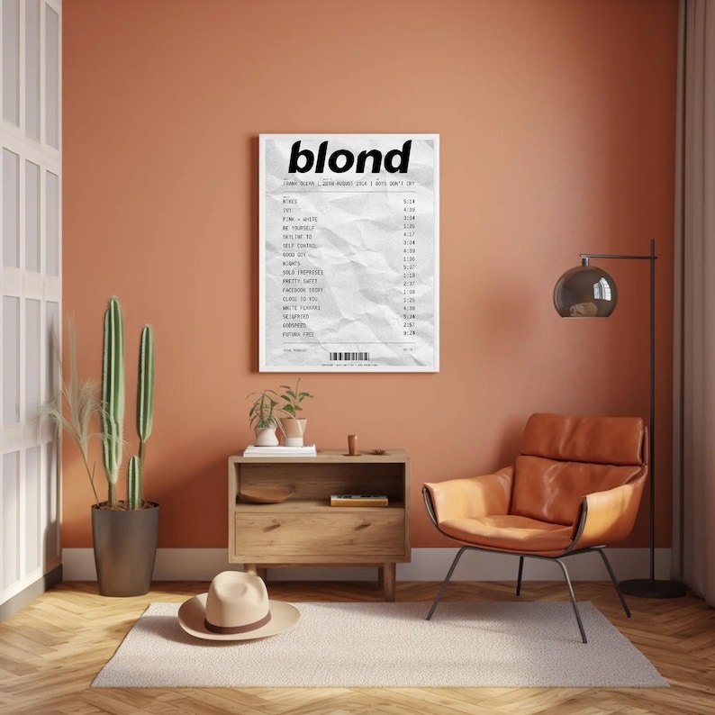 Frank Ocean Blond Album Tracklist Print – Minimalist Music Poster, Wall ...