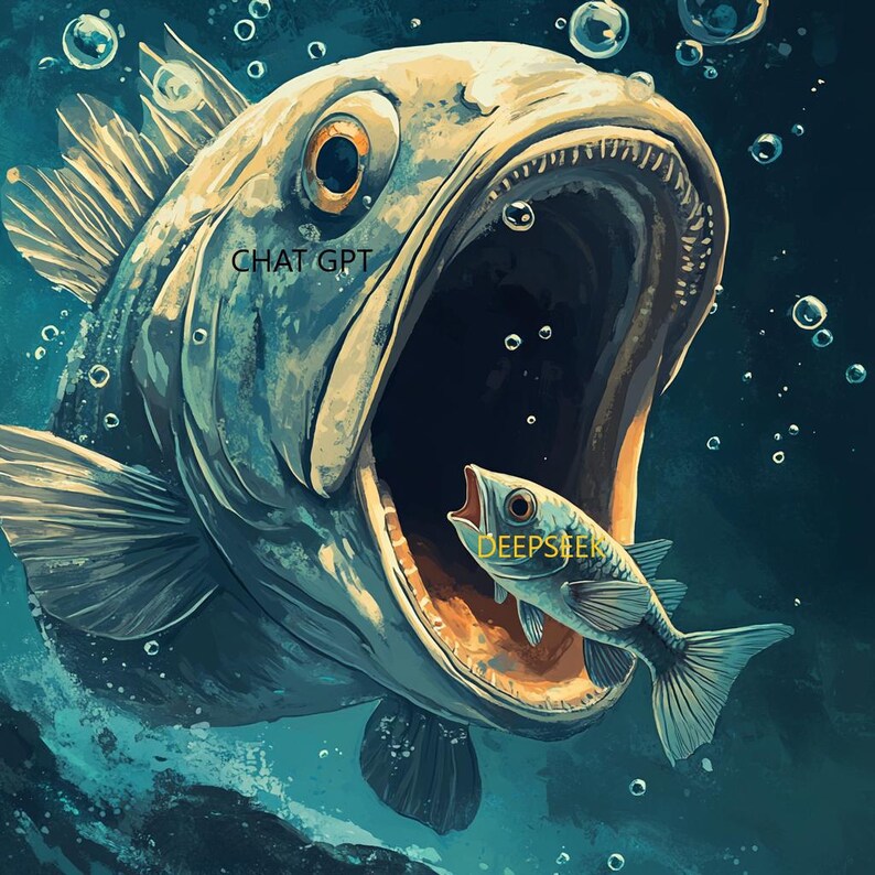 DEEPSEEK Fish and Chat GPT Fish| Deepseek Survival Race Battle ...