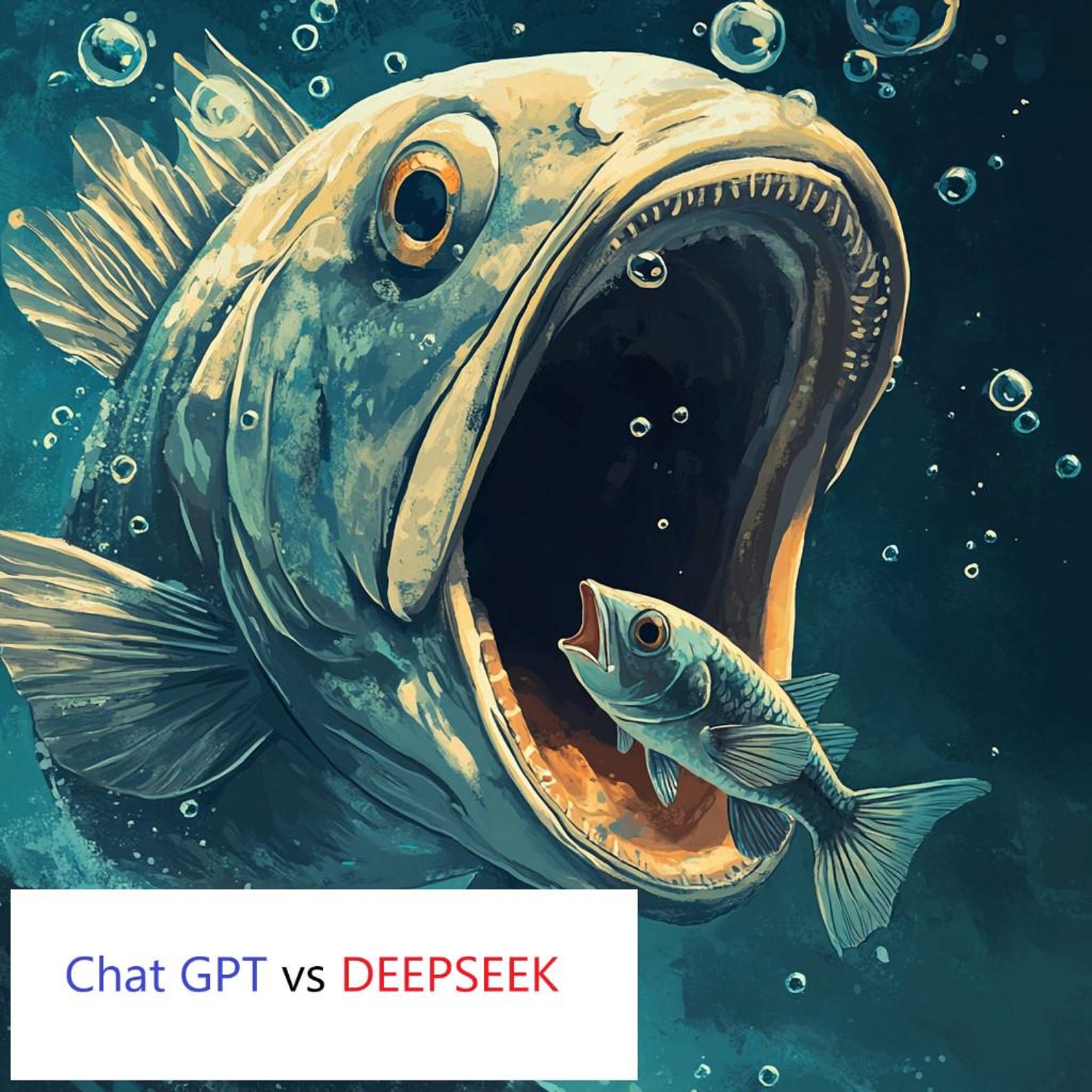 DEEPSEEK Fish and Chat GPT Fish| Deepseek Survival Race Battle ...