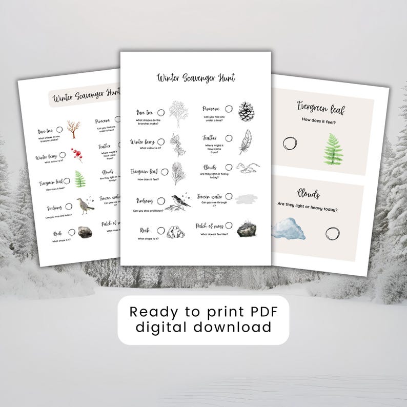 Preschool Fun in the Frost: Printable Winter Nature Scavenger Hunt for ...