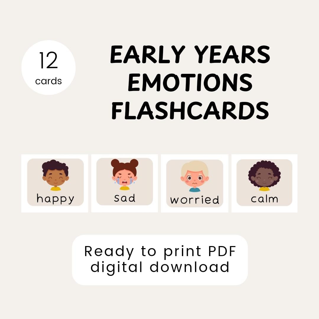 Emotions Flashcards Kids Feelings Cards Early Years Social Emotional ...