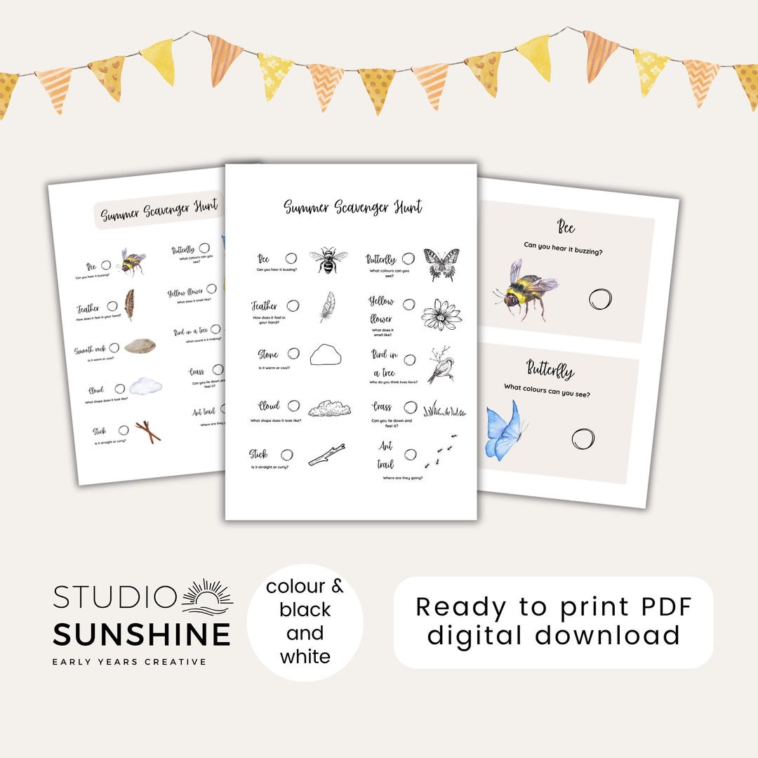 Summer Nature Scavenger Hunt Printable Outdoor Activity for Kids ...