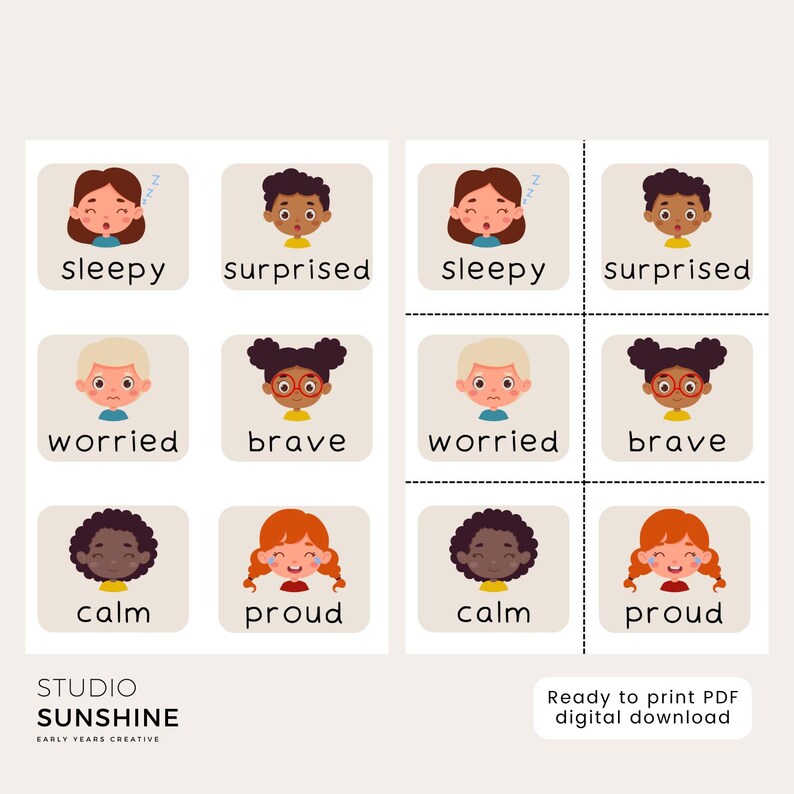 Emotions Flashcards for Kids – Printable Feelings Cards and SEL ...