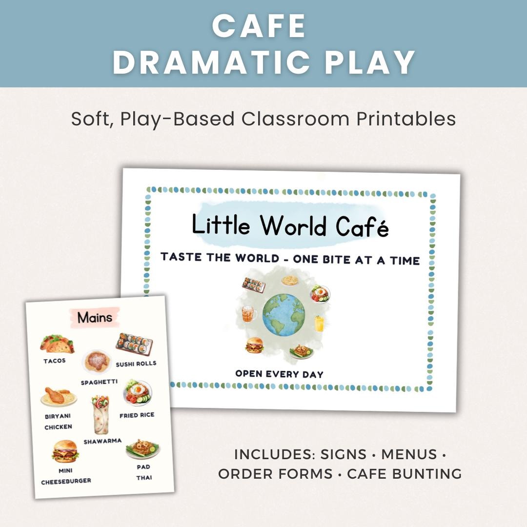 Pretend Play Café Multicultural Dramatic Play Printable for Preschool ...