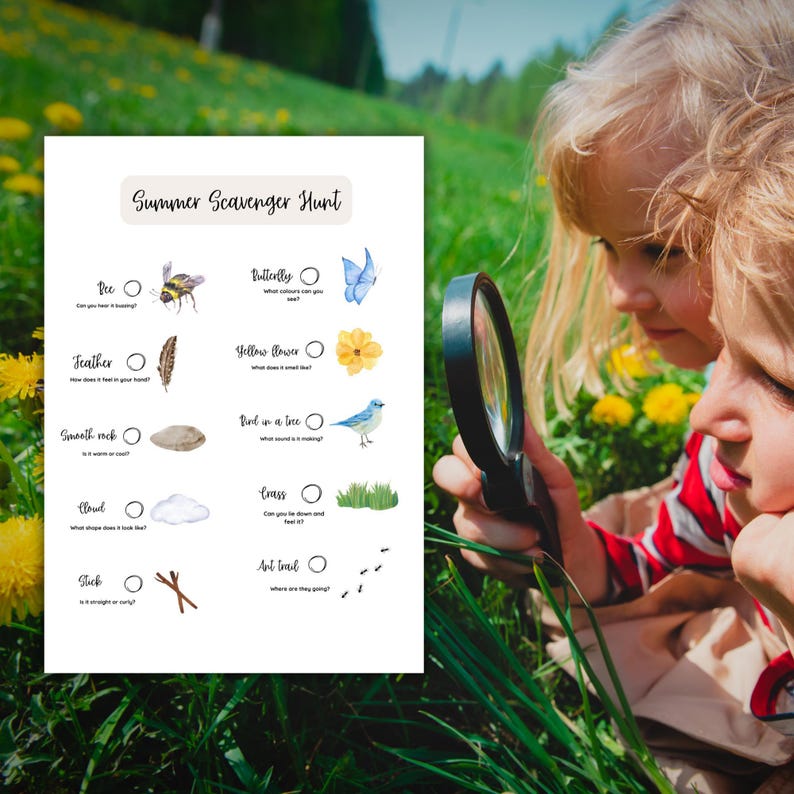 Summer Nature Scavenger Hunt Printable Outdoor Activity for Kids ...