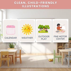Preschool Visual Schedule Cards: Homeschool & Classroom Routine (PDF ...