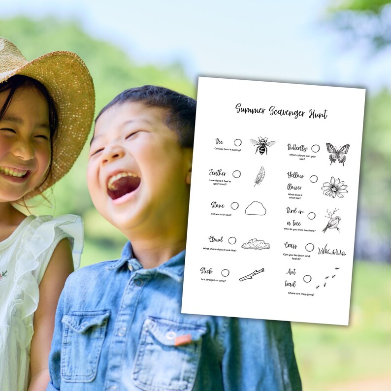 Summer Nature Scavenger Hunt Printable Outdoor Activity for Kids ...