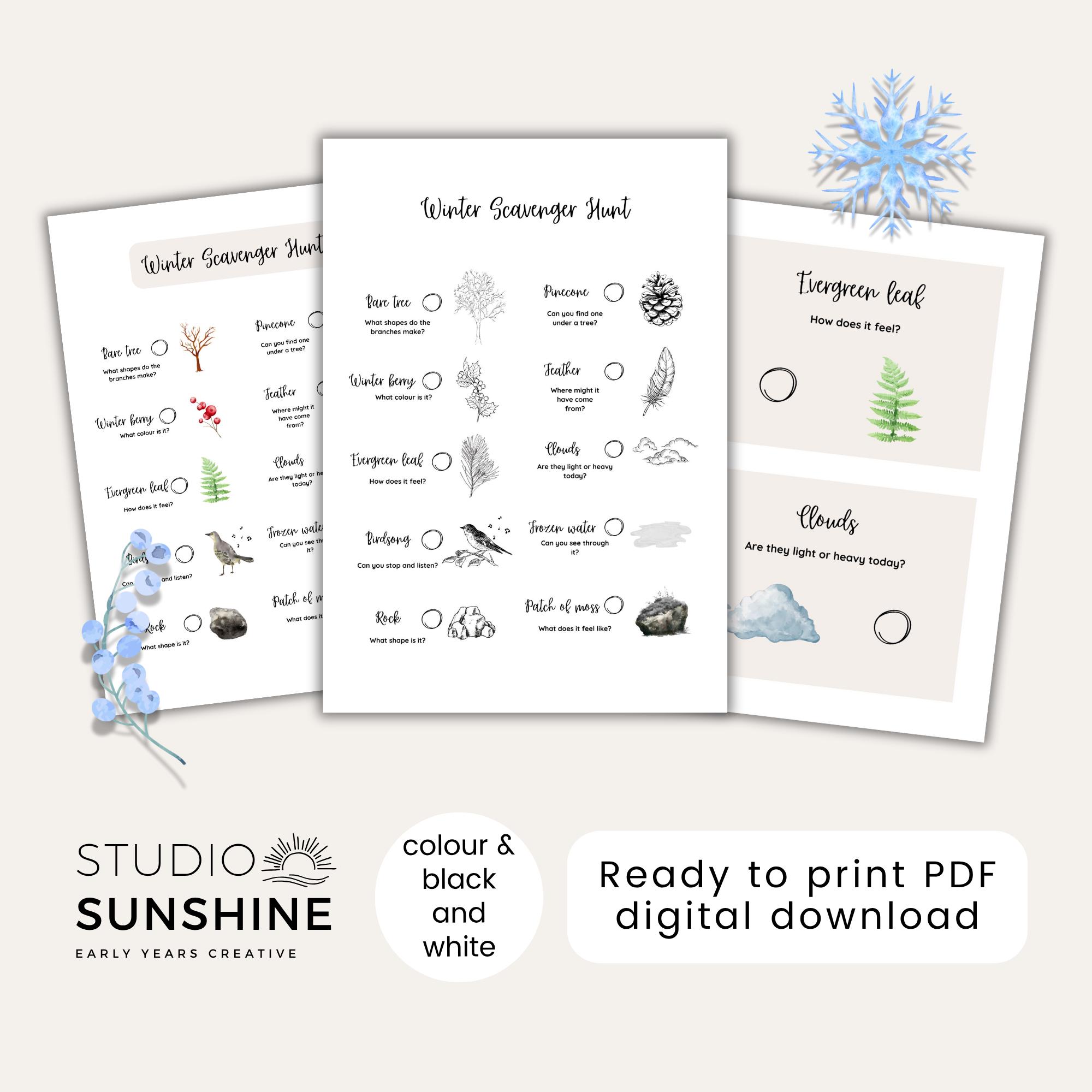 Preschool Fun in the Frost: Printable Winter Nature Scavenger Hunt for ...