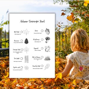 Autumn Nature Scavenger Hunt Printable Outdoor Activity for Kids ...