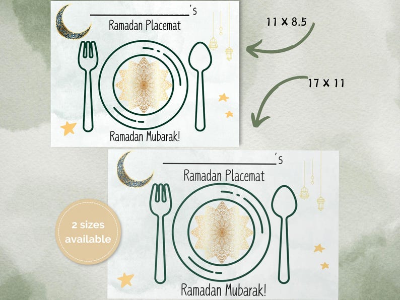 Editable Ramadan Kids Placemat: Printable Table Setting Activity ...