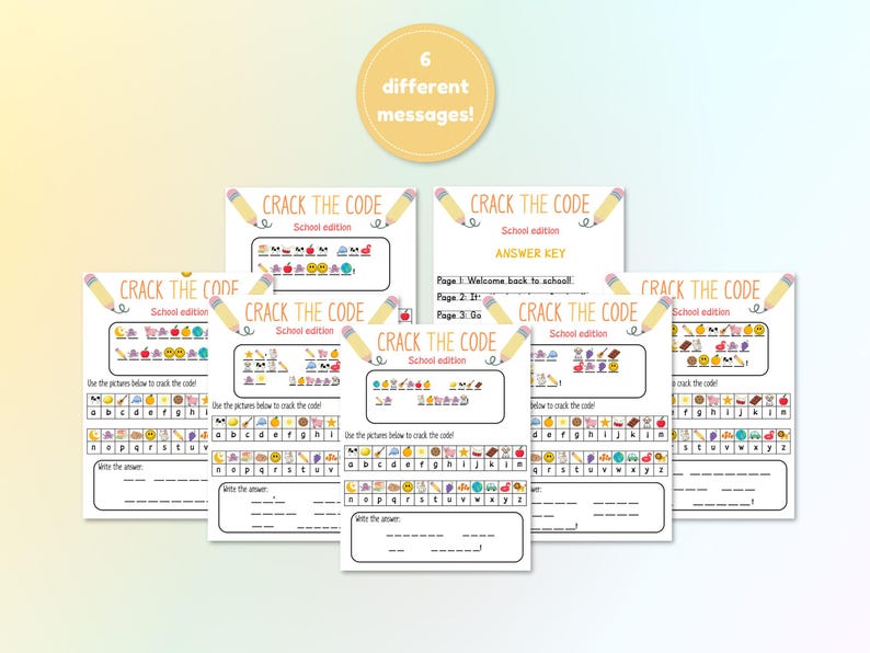Crack the Code Printable, School Edition Secret Code Puzzles (PDF) - Etsy