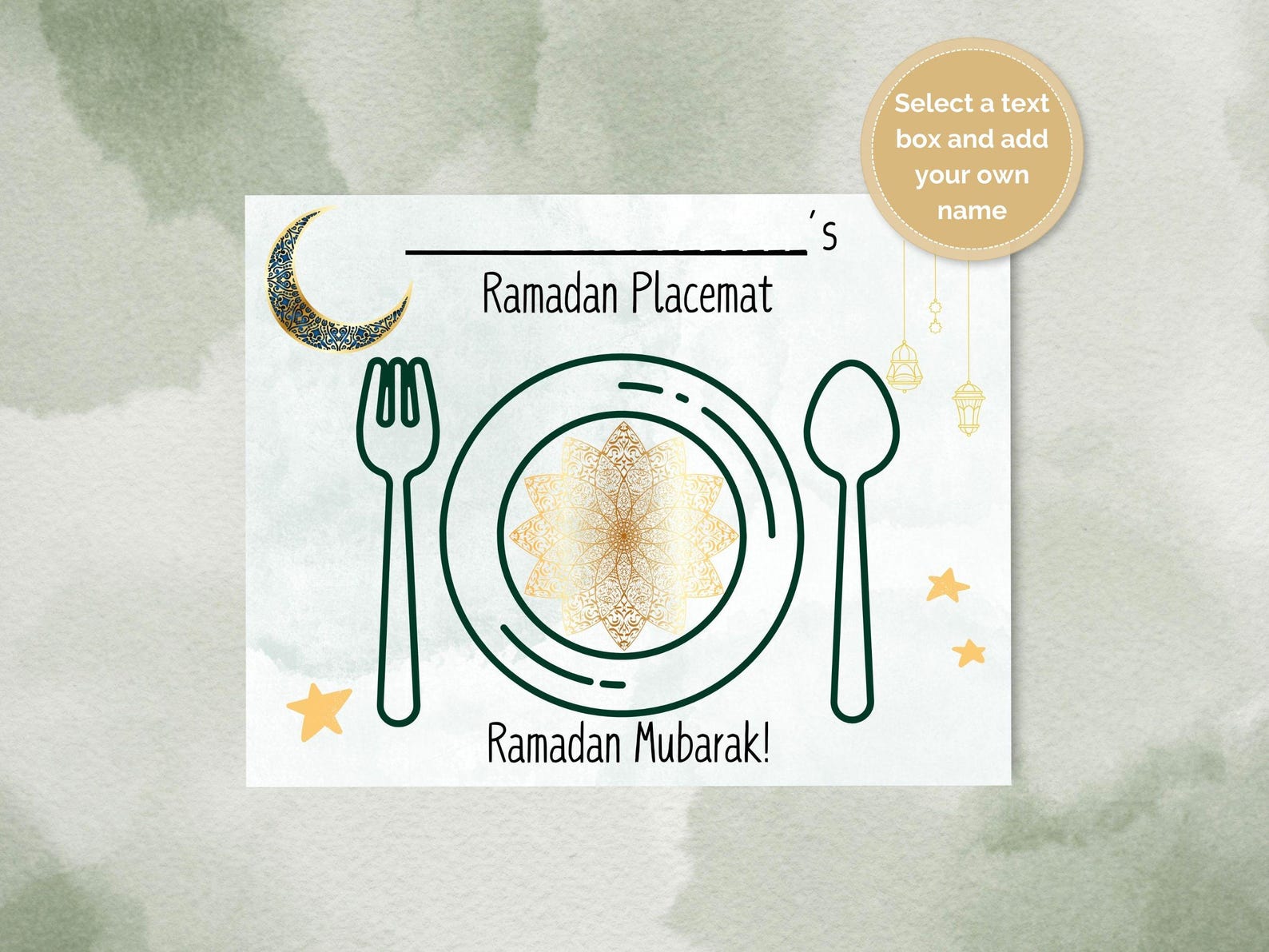 Editable Ramadan Placemat, Ramadan Printable Table Mat for Kids ...