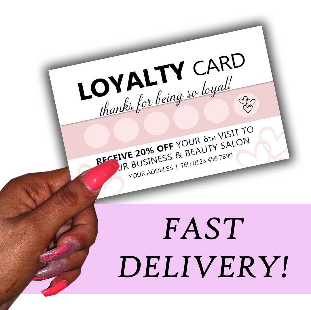 Beauty Salon Loyalty Cards for Customer Retention Printed Next Day - Etsy