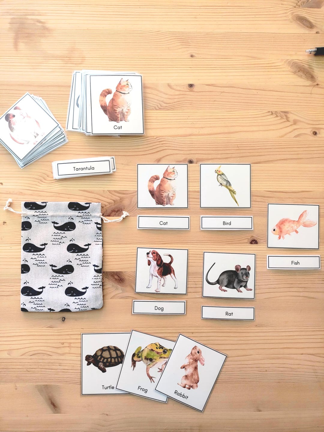 Montessori Pets 3-part Cards: Watercolor Animal Flashcards - Etsy