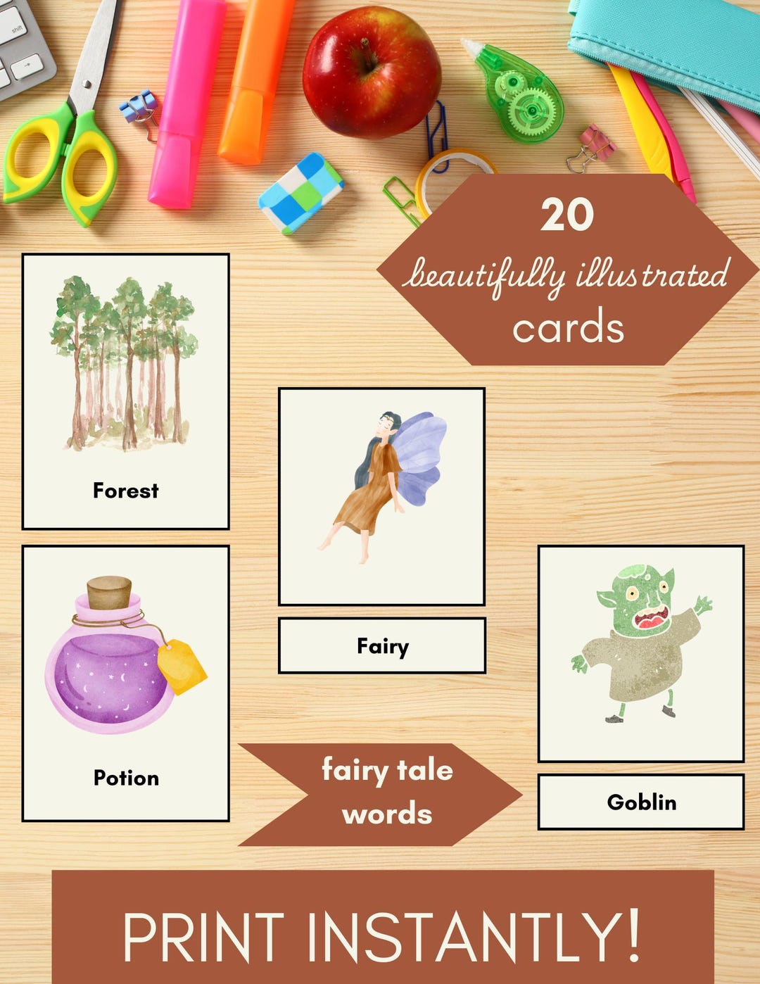 Once Upon a Word – Fairy Tale Vocabulary Montessori 3-part Matching ...