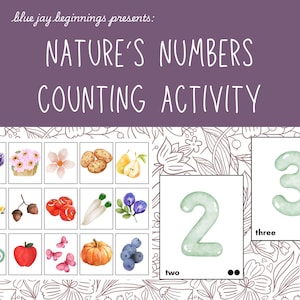 Nature's Numbers: A Montessori-inspired Counting Game | Watercolor ...