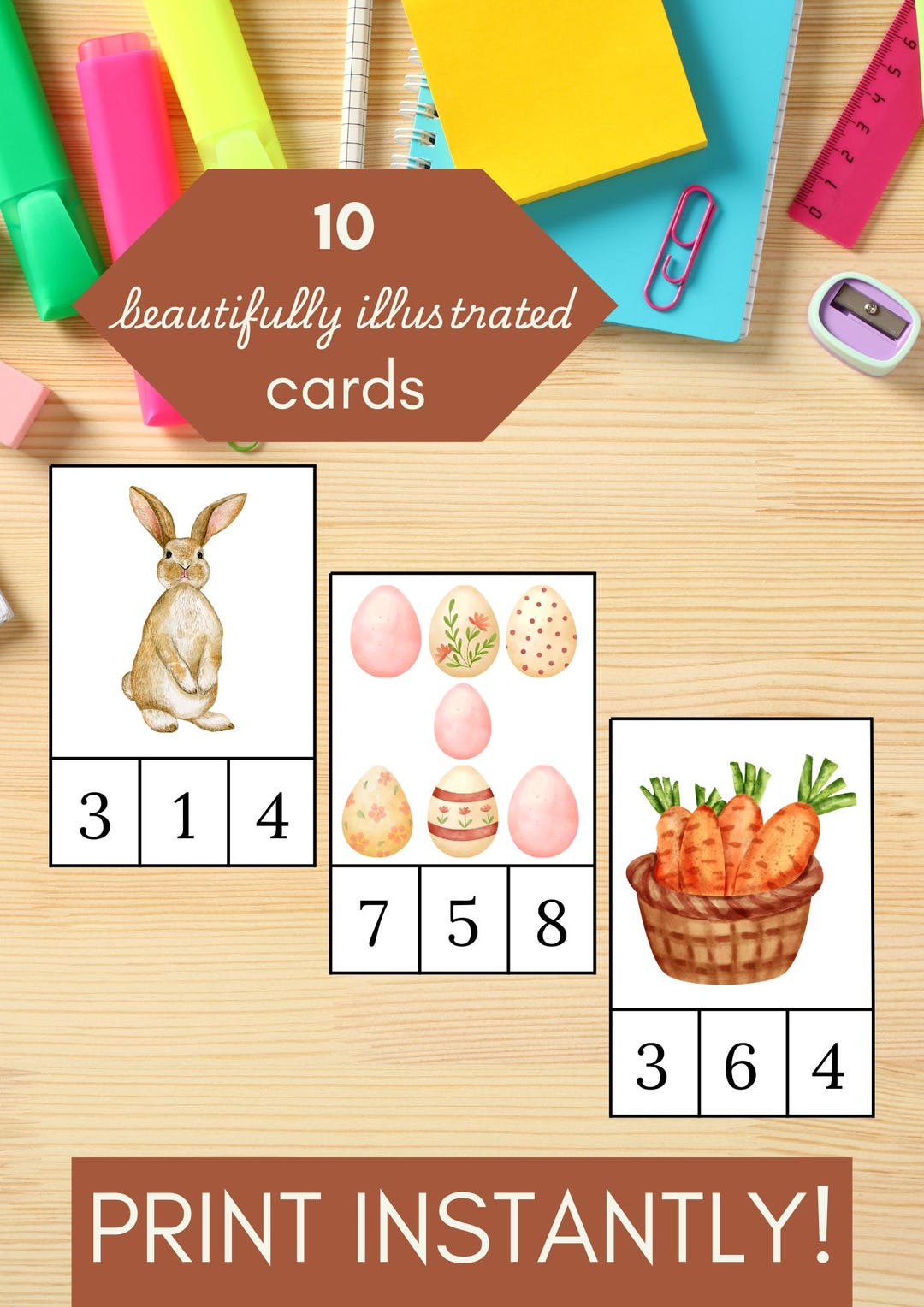 Easter Joy Springtime Montessori 1-10 Clip Counting | Preschool ...