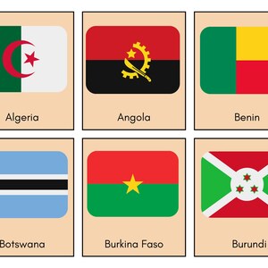 African Countries Flag Matching Activity Montessori Geography Preschool ...