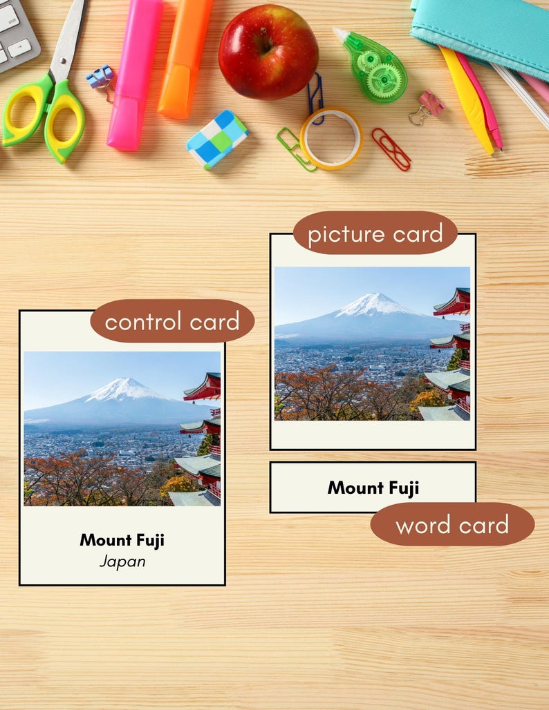 World Wonders Montessori 3-part Matching Flashcards | Landmarks ...