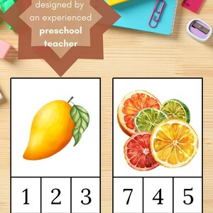 Fruit Frenzy Watercolor Clip Counting Cards – Montessori-inspired ...