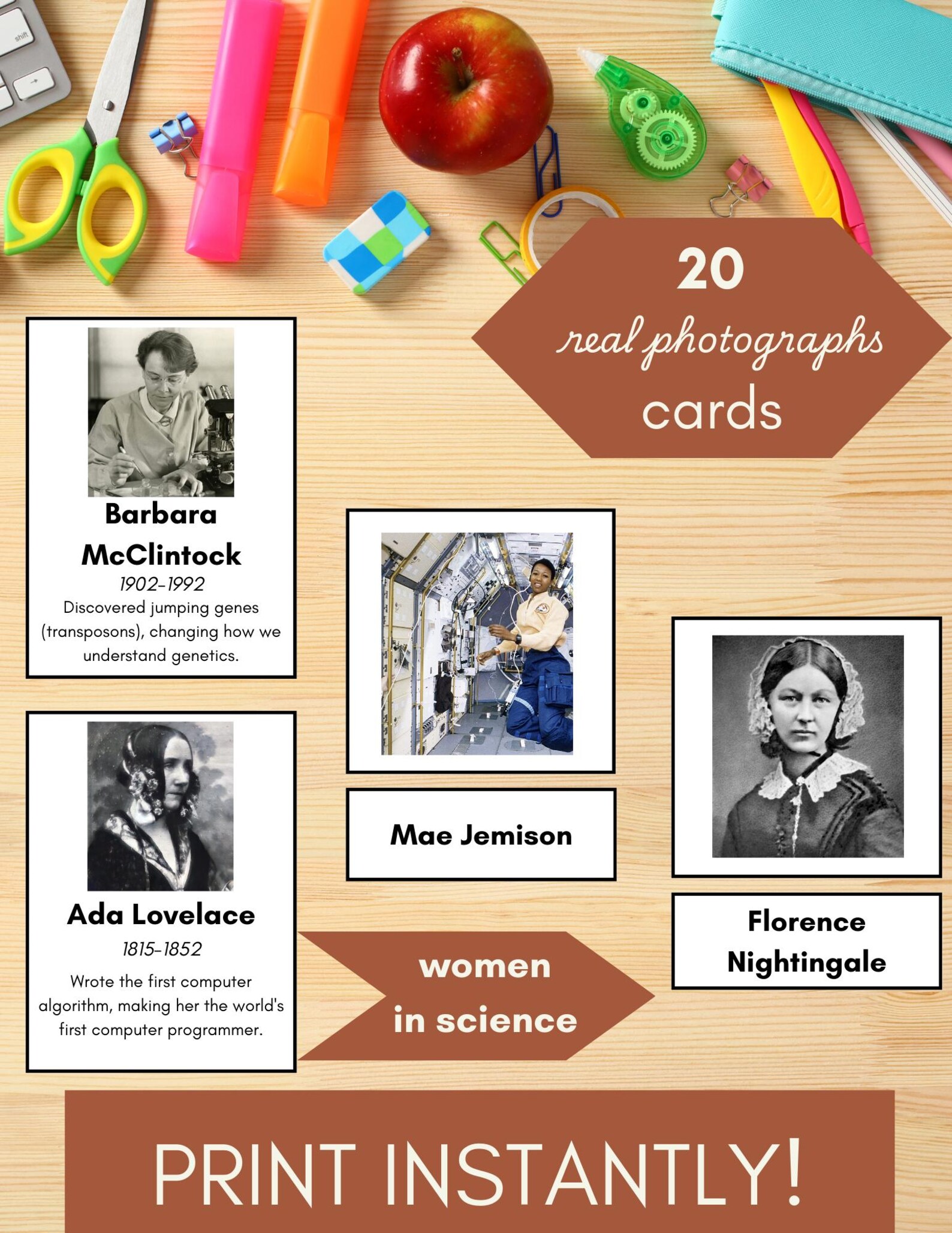 Women in Science Flashcards: Montessori STEM Learning (printable PDF ...