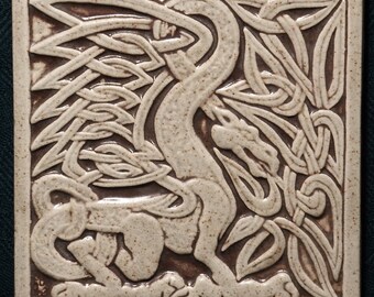 Relief Carved Celtic Green Man Ceramic Tile - Etsy