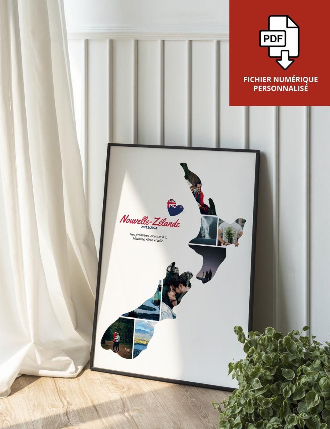 Personalized Travel Photo Poster for Couples, Digital File: Your Most ...