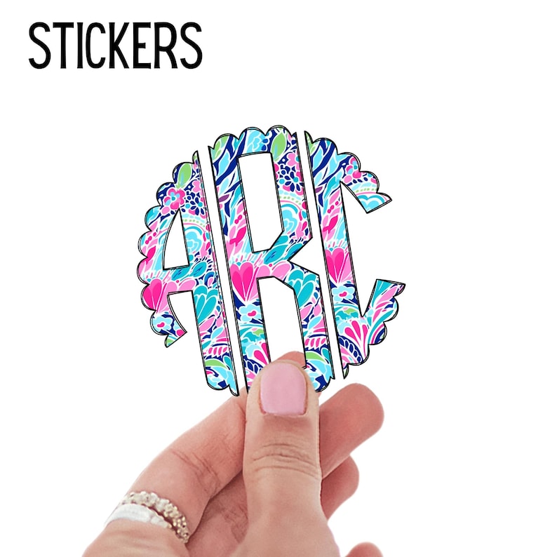 Preppy Floral Scallop Monogram Letters PNG, Alphabet Set Digital ...
