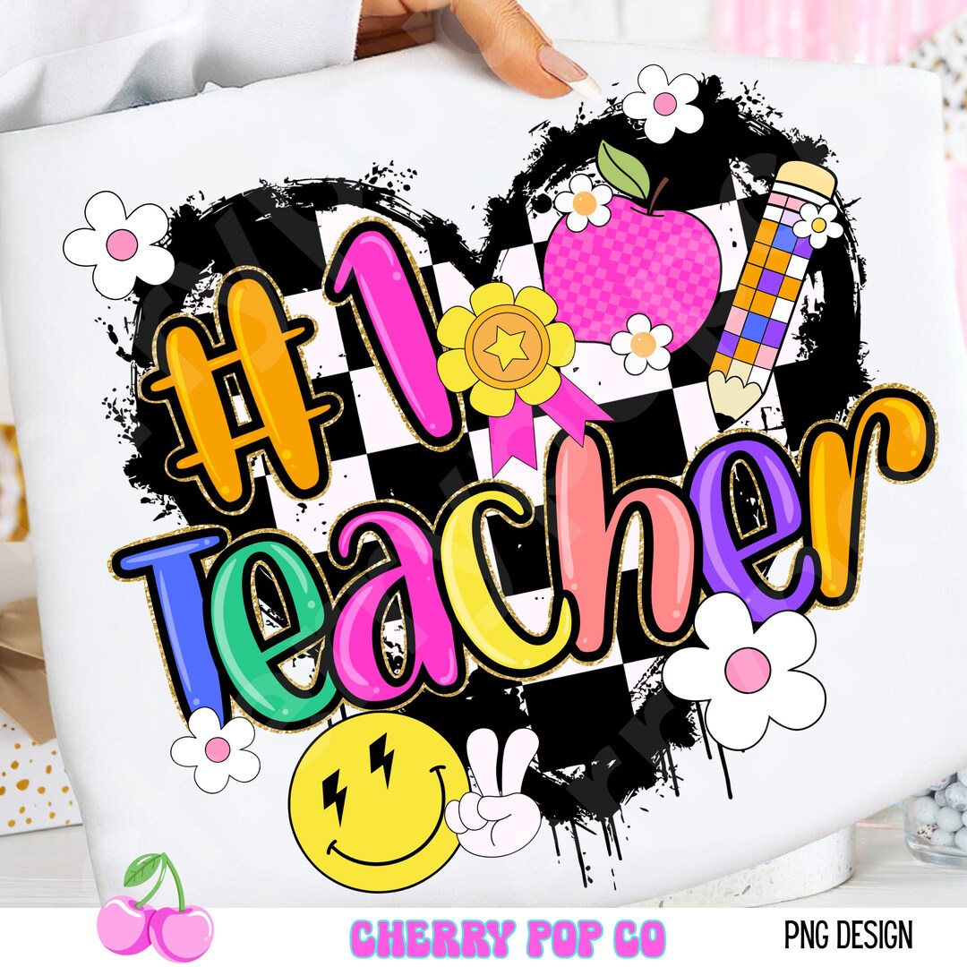 Number One Teacher PNG, Retro Teacher, Digital Download - Etsy