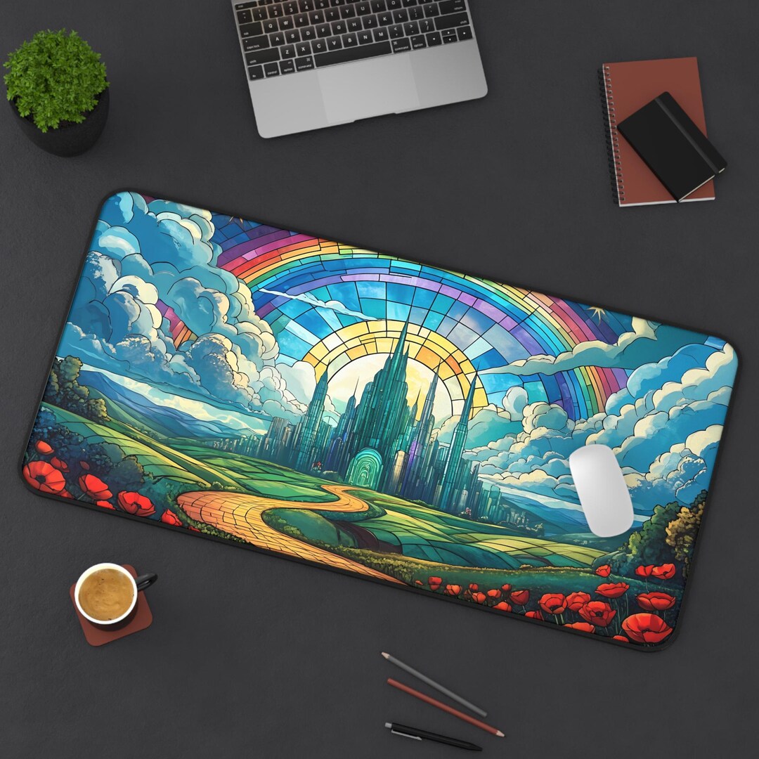 Fantasy Landscape Desk Mat | Colorful Office Accessory, Home Decor ...