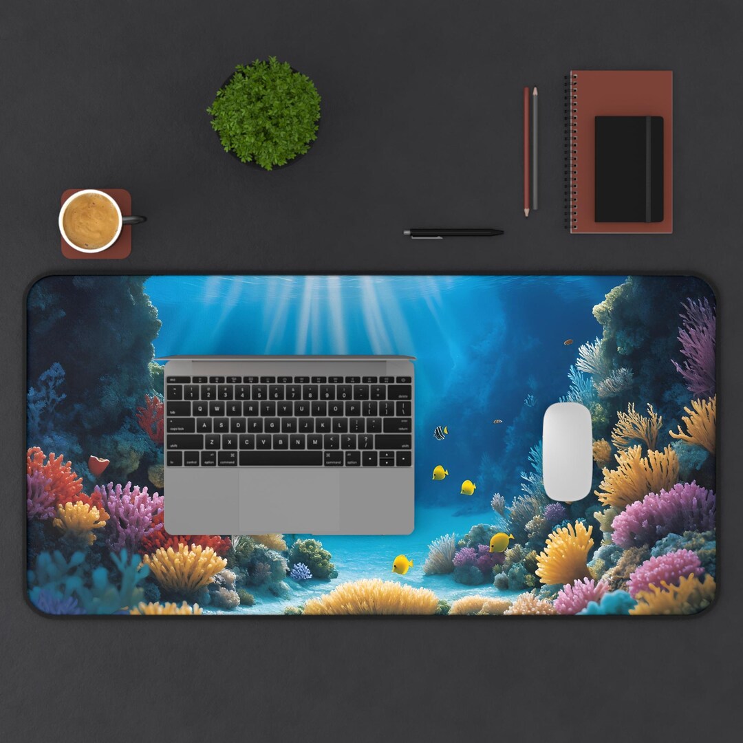 Coral Reef Desk Mat - Ocean Inspired Desk Accessory for Home/office ...