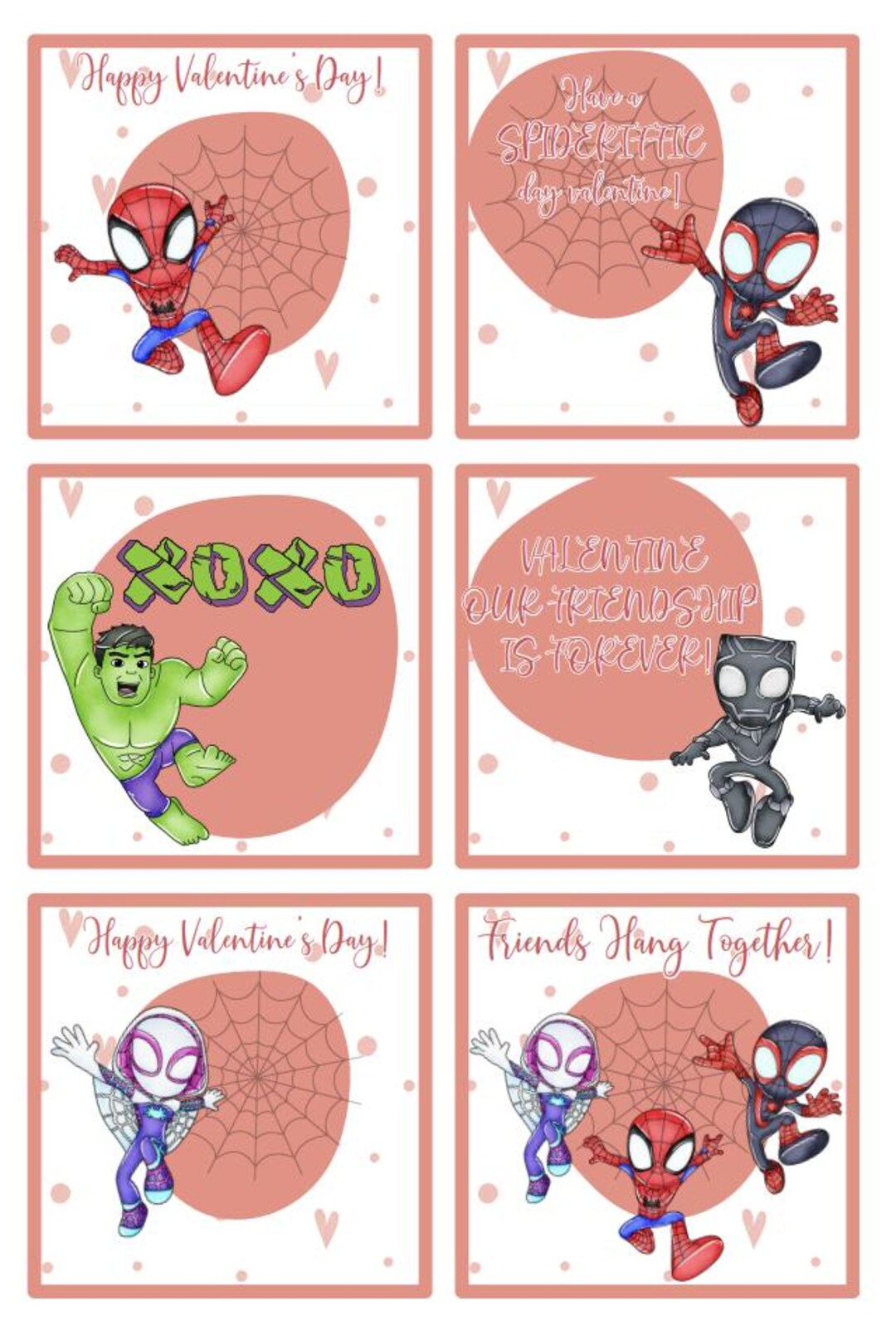 Spider Man Valentine's Day Cards - Etsy