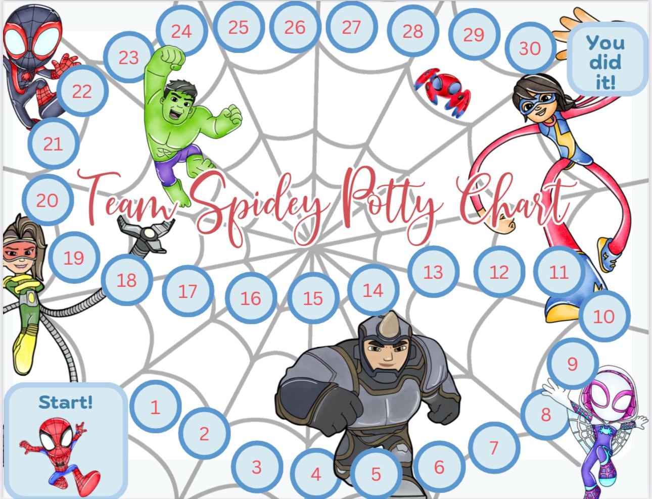 Team Spidey Potty Chart - Etsy